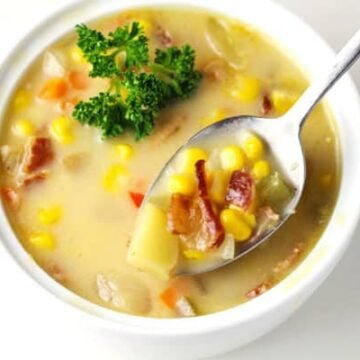 Southern Style Corn Chowder with Bacon - Tastefulventure