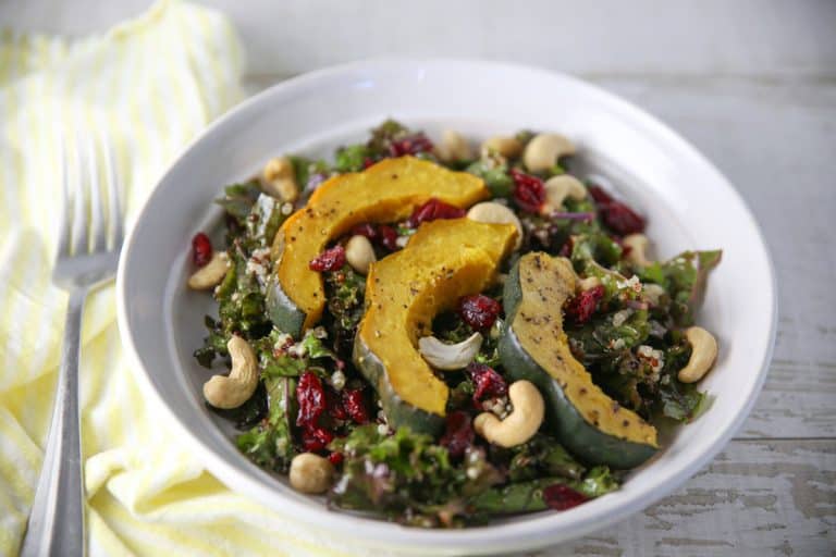 Kale Quinoa Salad with Roasted Squash - Tastefulventure
